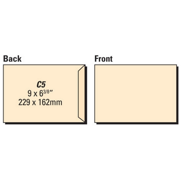 Manila C5 Self Seal Plain Envelopes - 80gsm - Box of 500 - Car Smart