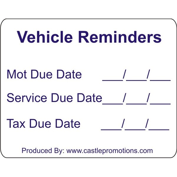 Outdoor Vinyl Sticker - White - Mot Reminder - Car Smart